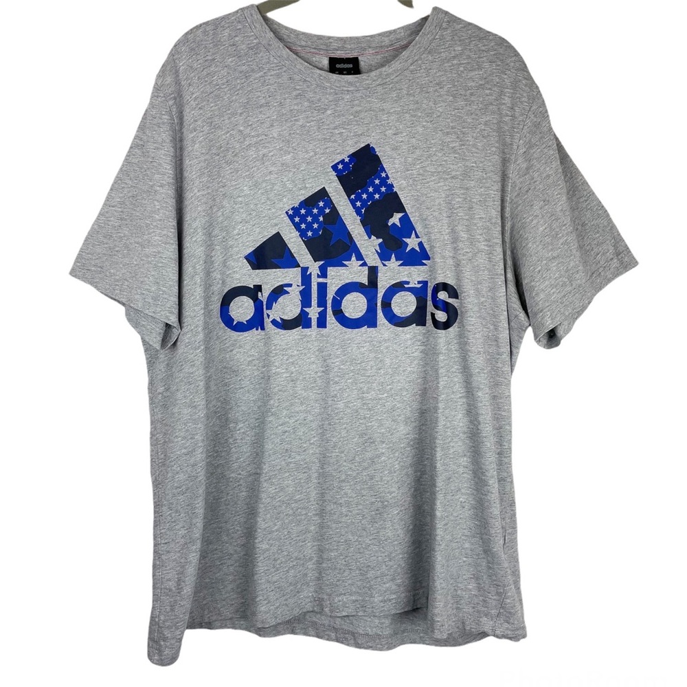 Adidas Mens Blue American Flag Camo Logo T Shirt Sz Xl - Gem